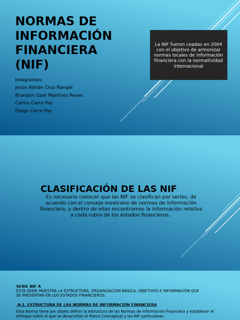 Normas de Información Financiera (Nif) | PDF | Contabilidad | Estado financiero