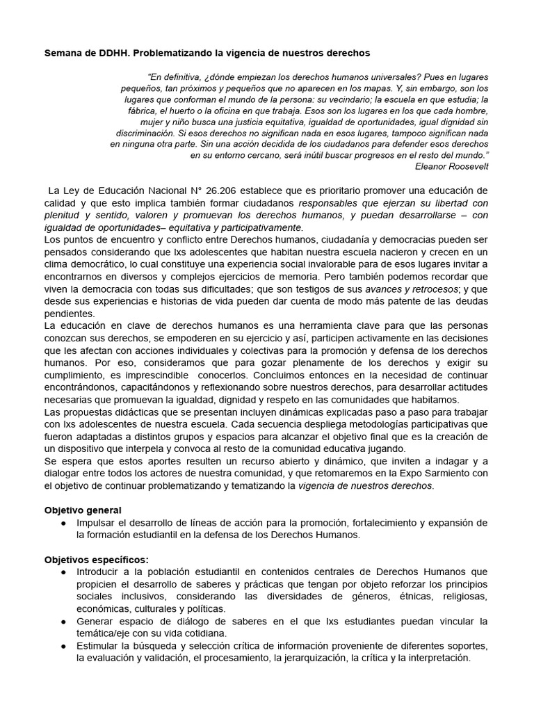 Jornadas DDHH | PDF | Igualdad social | Derechos humanos