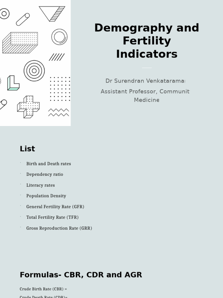 Demography and Fertility Indicators | PDF | Total Fertility Rate ...
