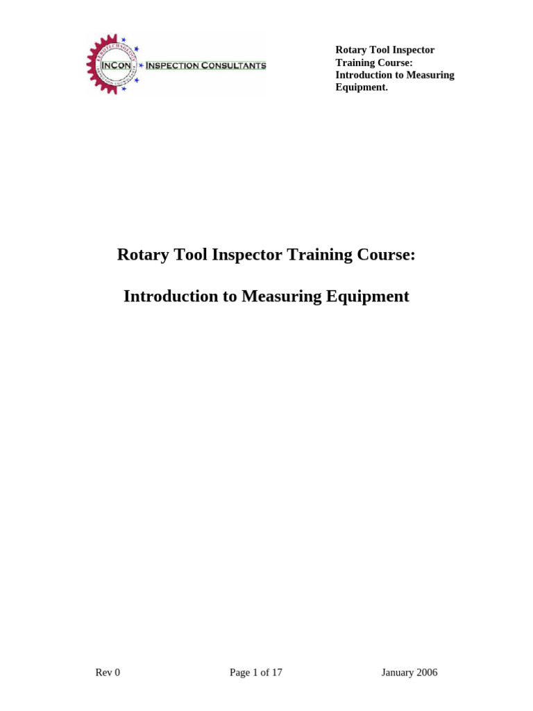 Draft - Basic Inspection Equipment | PDF