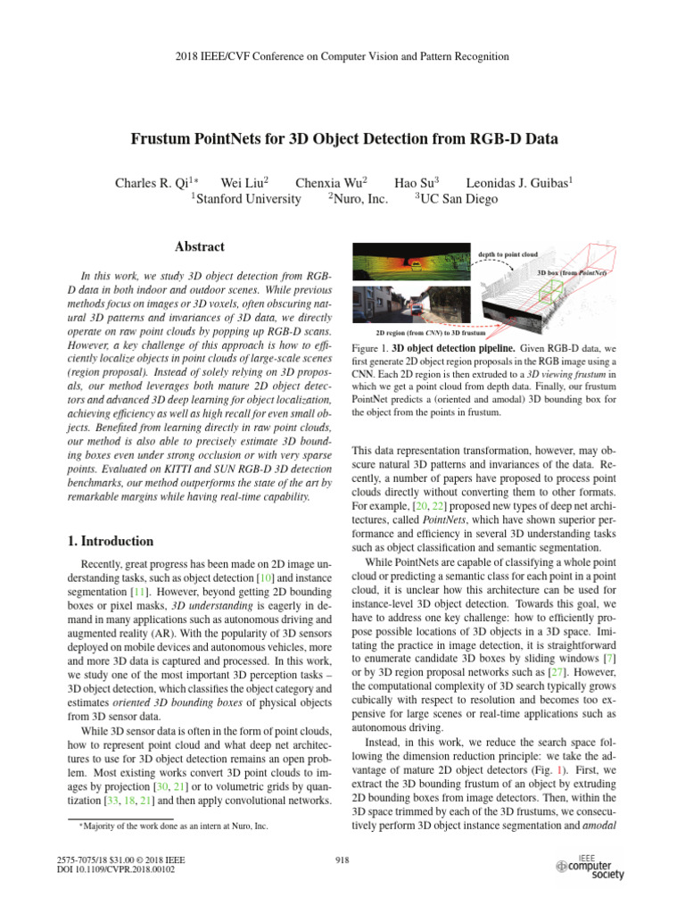 Frustum_PointNets_for_3D_Object_Detection_from_RGB-D_Data | PDF | Image Segmentation ...
