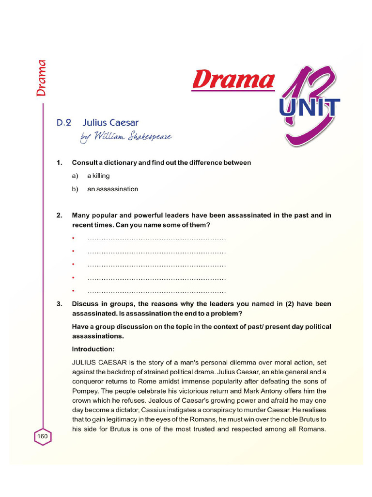 Class 10 English Literature Reader Unit 13 Julius Caesar | PDF
