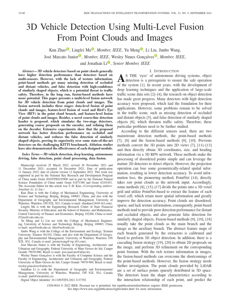 3d Vehicle Detection Using Multi Level Fusion From Point Clouds And Images Pdf
