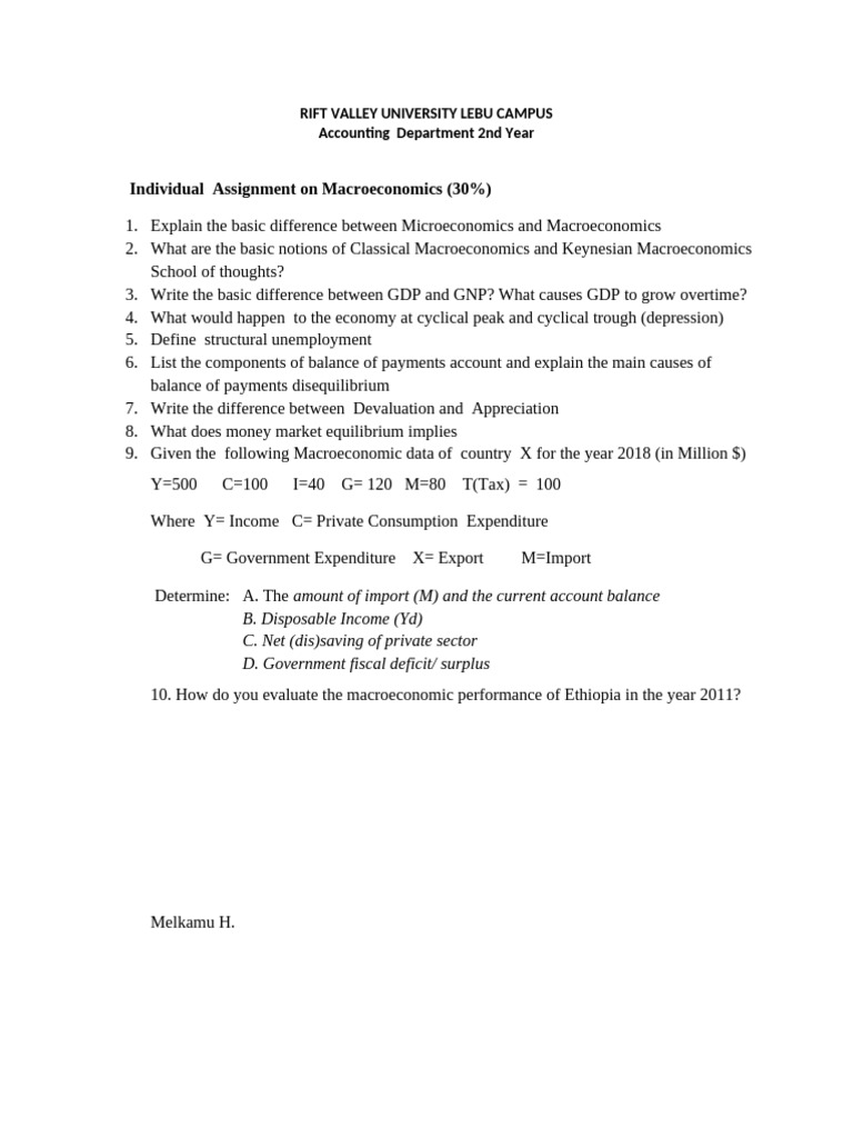 Macroeconomics Assignment Guide | PDF