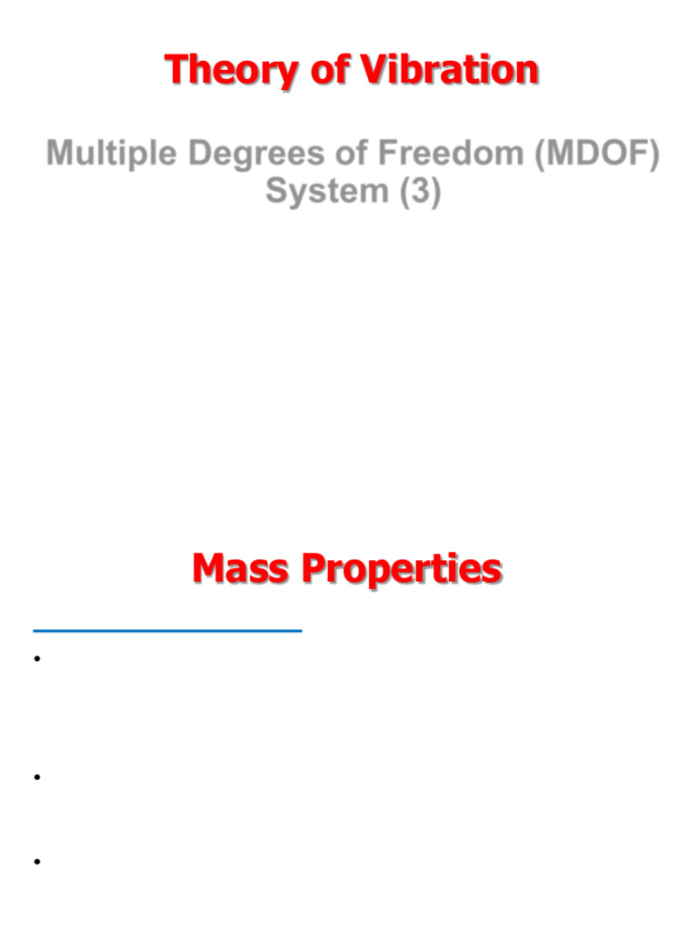 Lecture 14 SD Multi Degrees of Freedom System Structural Matrices | PDF ...