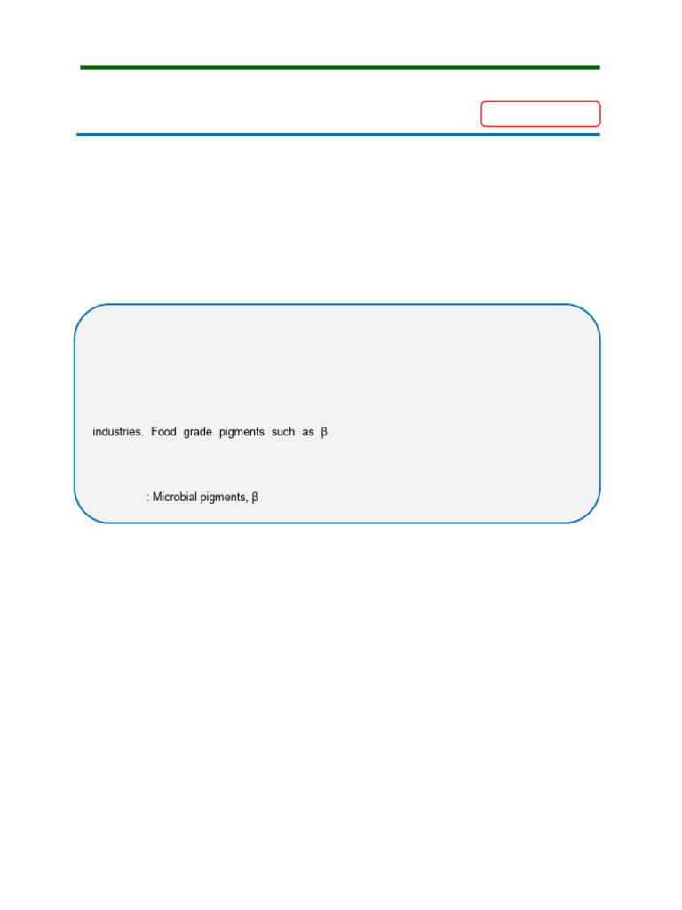 Microbial Pigments Production and Their Applications Invarious ...