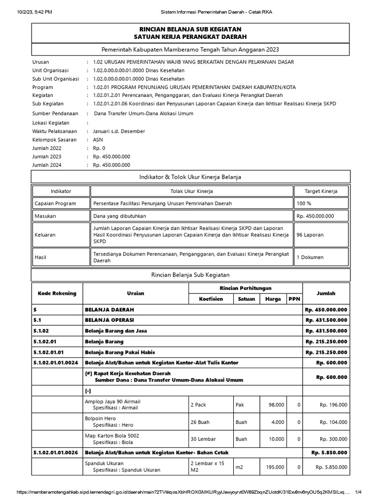 Perencanaan, Penganggaran, Dan Evaluasi Kinerja Perangkat Daerah | PDF