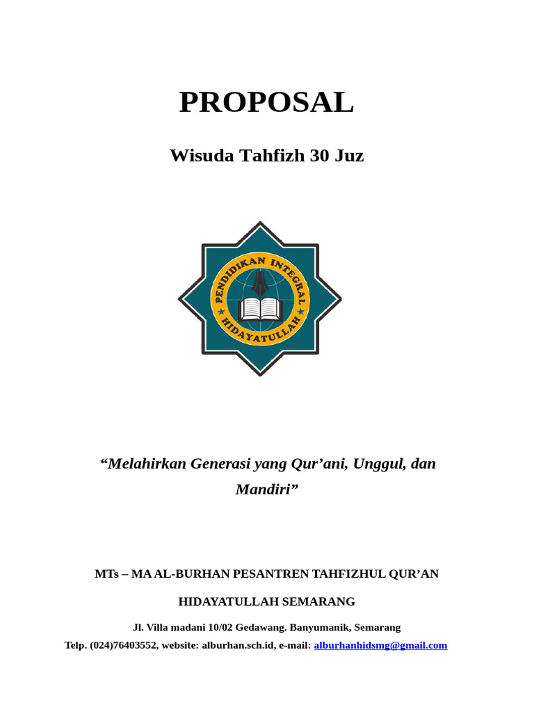 Proposal Wisuda Tahfidz Al-Burhan | PDF | Agama & Spiritualitas