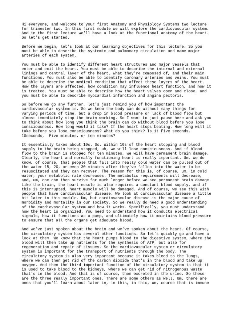 1017MSC Module 1 Topic 1-English | PDF | Heart Valve | Coronary Circulation