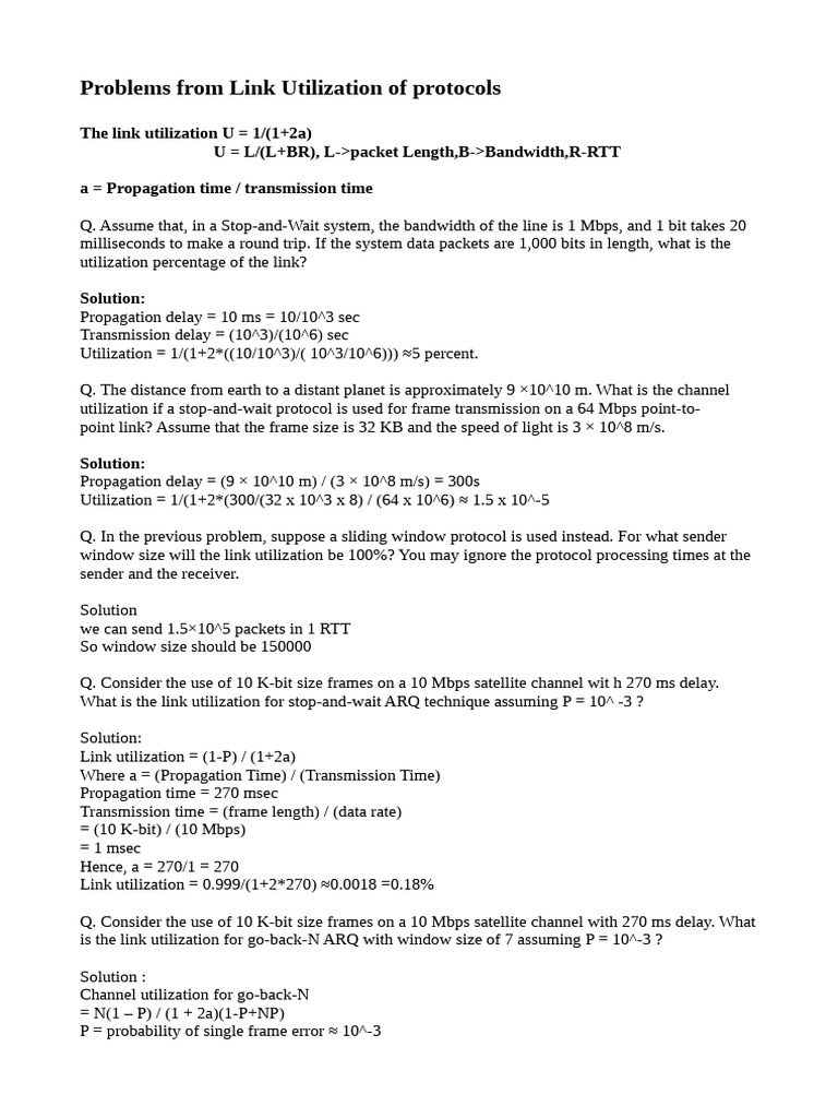 Link Utilization Problems-Chapter3 | PDF