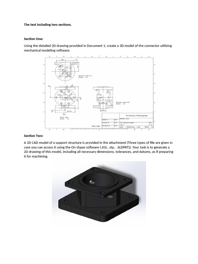 Mechanical Modelling Test | PDF