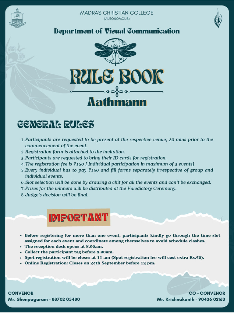 Aathmann Rule Book Final | PDF