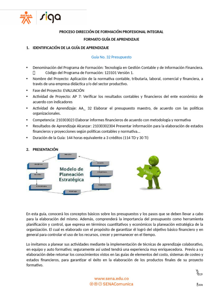 Guía 32 Presupuesto (2) | PDF | Presupuesto | Business