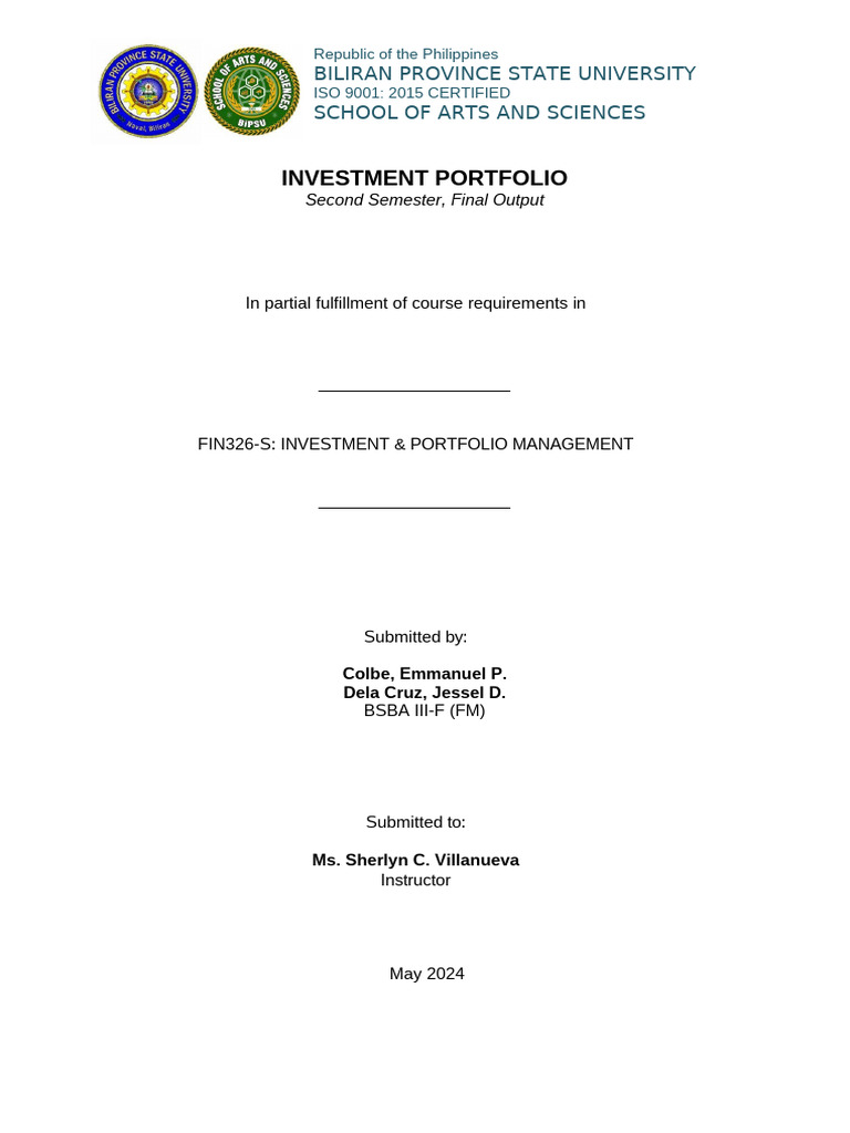 Conservative Investment Portfolio Analysis | PDF | Investing | Modern ...