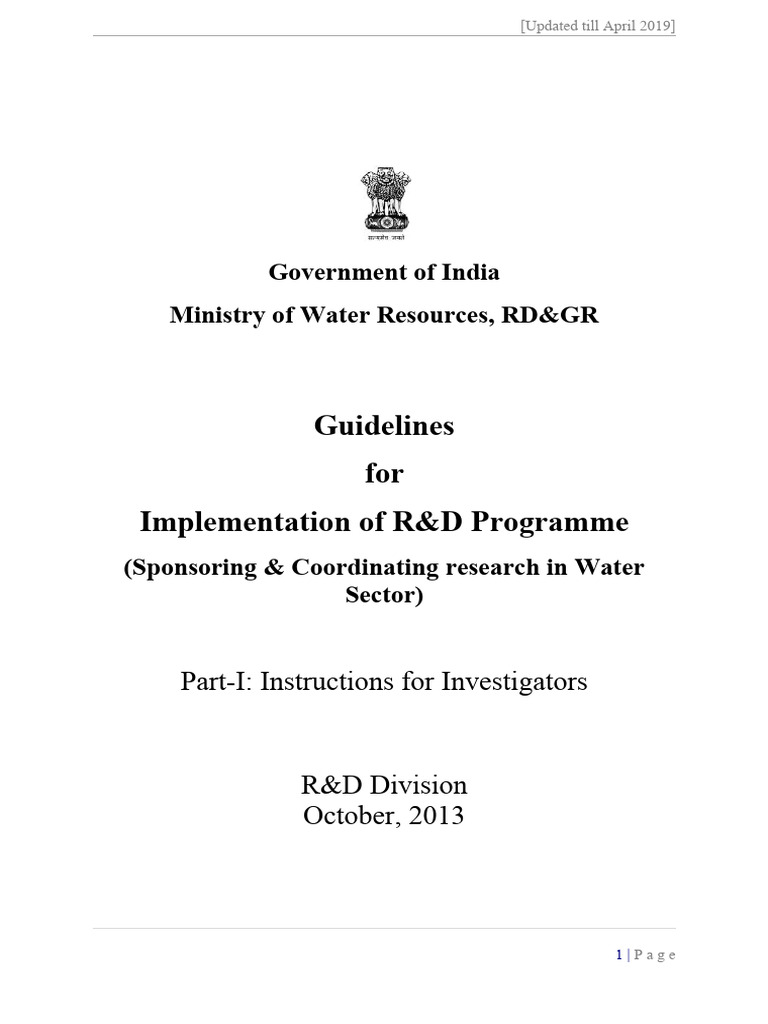 MoWR R&D Guidelines for Water Research | PDF | Groundwater | Earth Sciences