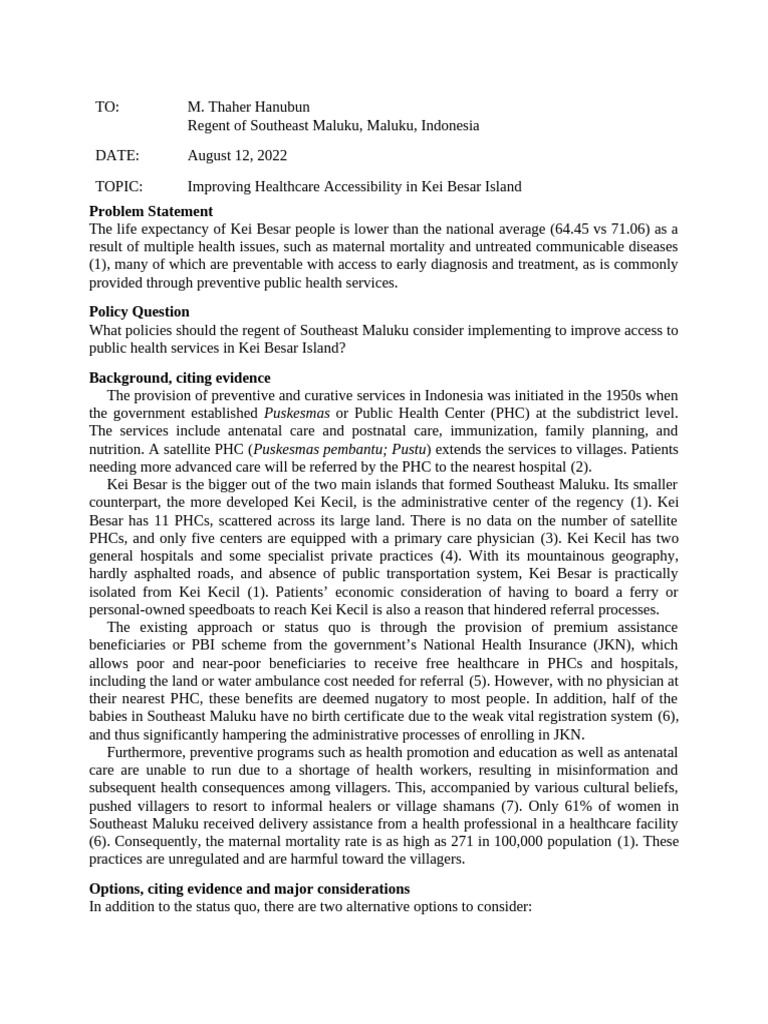 Policy Memo Template - Copy-1 | PDF | Public Health | Nonprofit ...