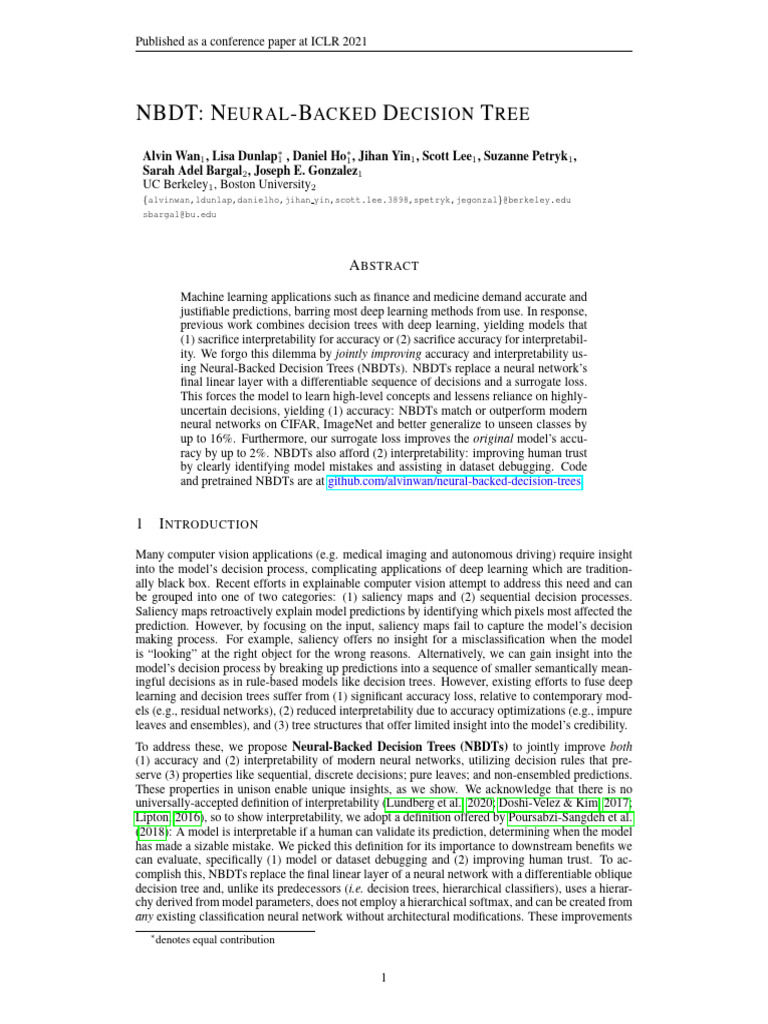 NBDT-NEURAL-BACKED DECISION TREE - 2004.00221v3 | PDF | Artificial ...