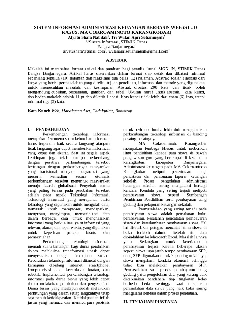 Progres Jurnal Alyatu Dan Tri Wulan | PDF