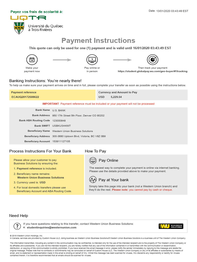 Payment Instruction | PDF | Banks | Payments