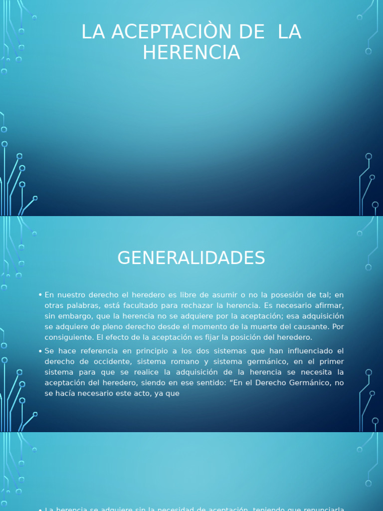 Presentaciòn Aceptaciòn de La Herencia | PDF | Herencia