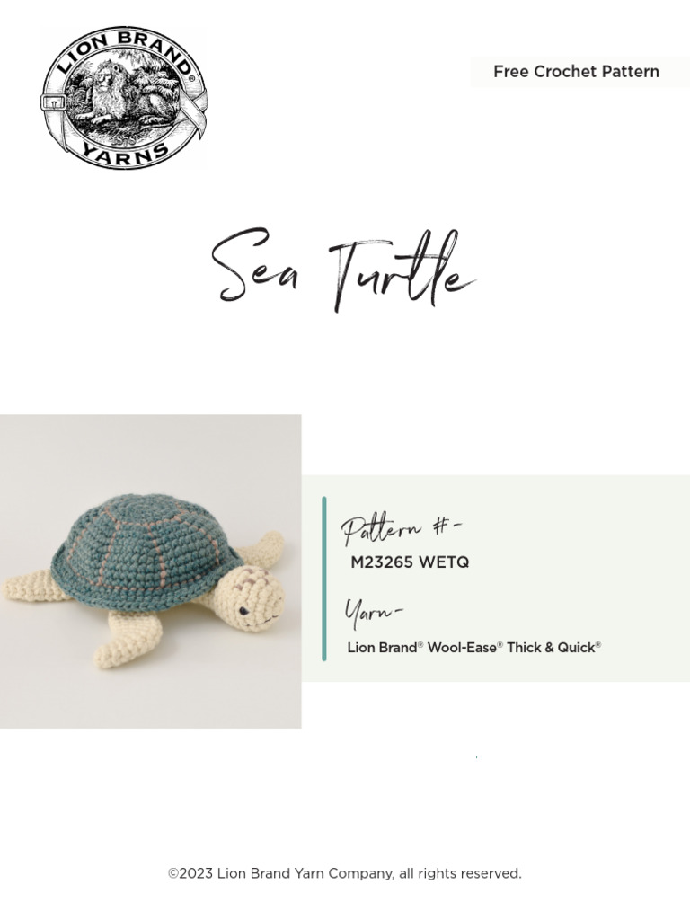 A44bb517 20030148 Sea Turtle in Lion Brand Wool Ease ThickQuick ...