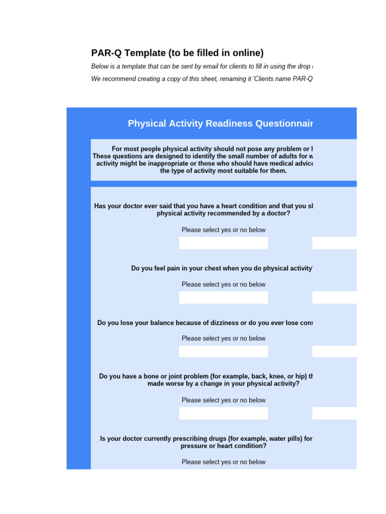 647f09086f030f90ae0fb14a - Simple PAR-Q Template | PDF | Diseases And ...