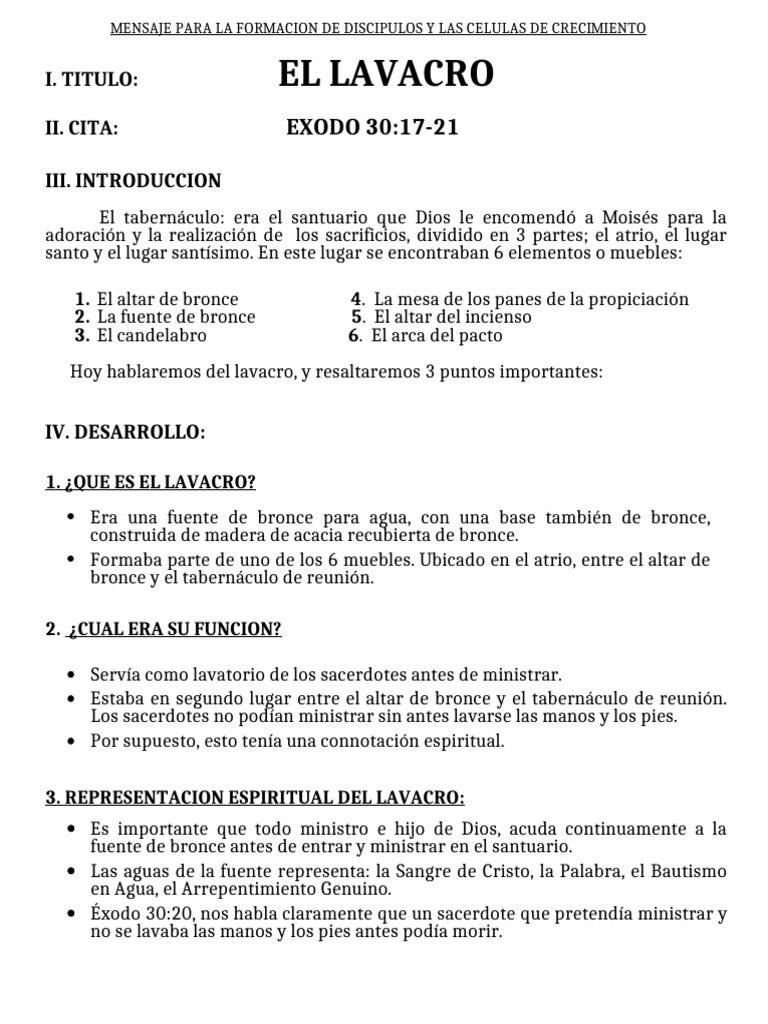 EL LAVACRO | PDF | Tabernáculo | eucaristía