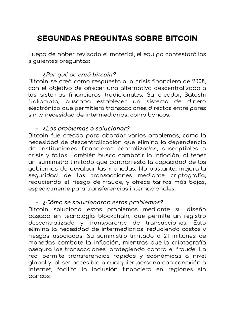 Bitcoin: Creación y Soluciones Clave | PDF | Bitcoin | Criptomoneda