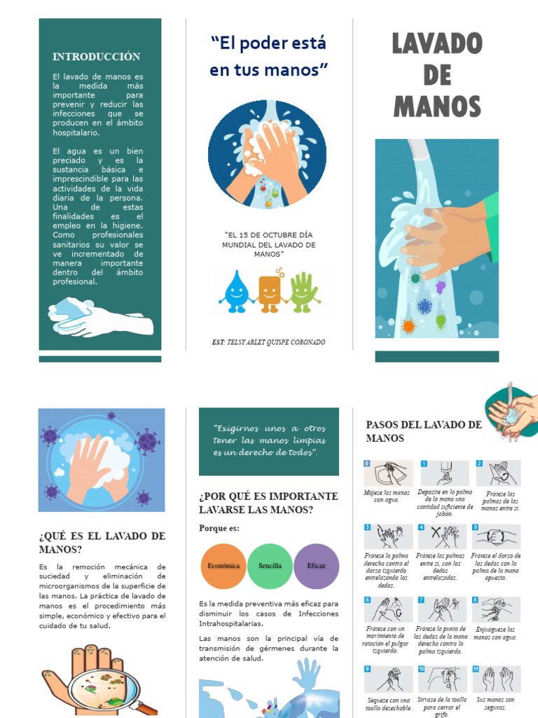 Lavado de Manos Triptico | PDF | Lavado de manos | Higiene