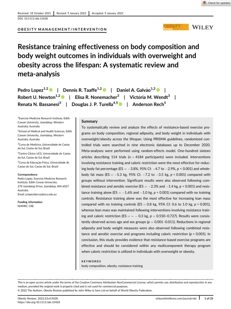 2022 Resistance Training Effectiveness On Body Composition and Body ...