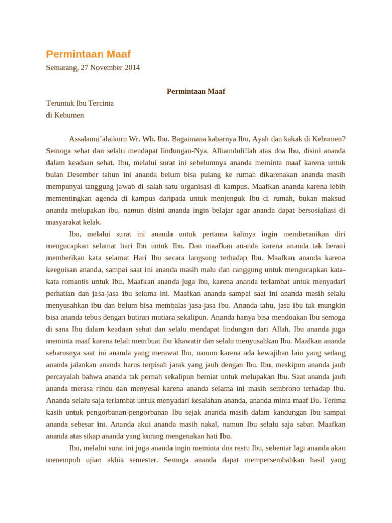 Permintaan Maaf | PDF | Gaya Hidup