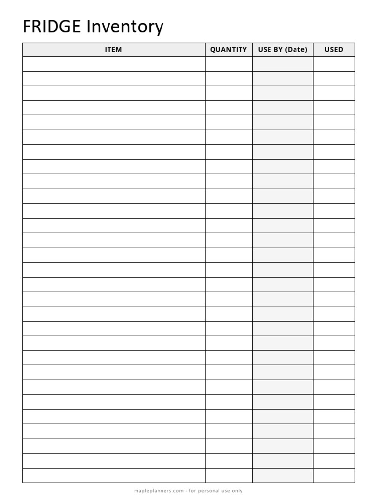 Fridge Inventory | PDF