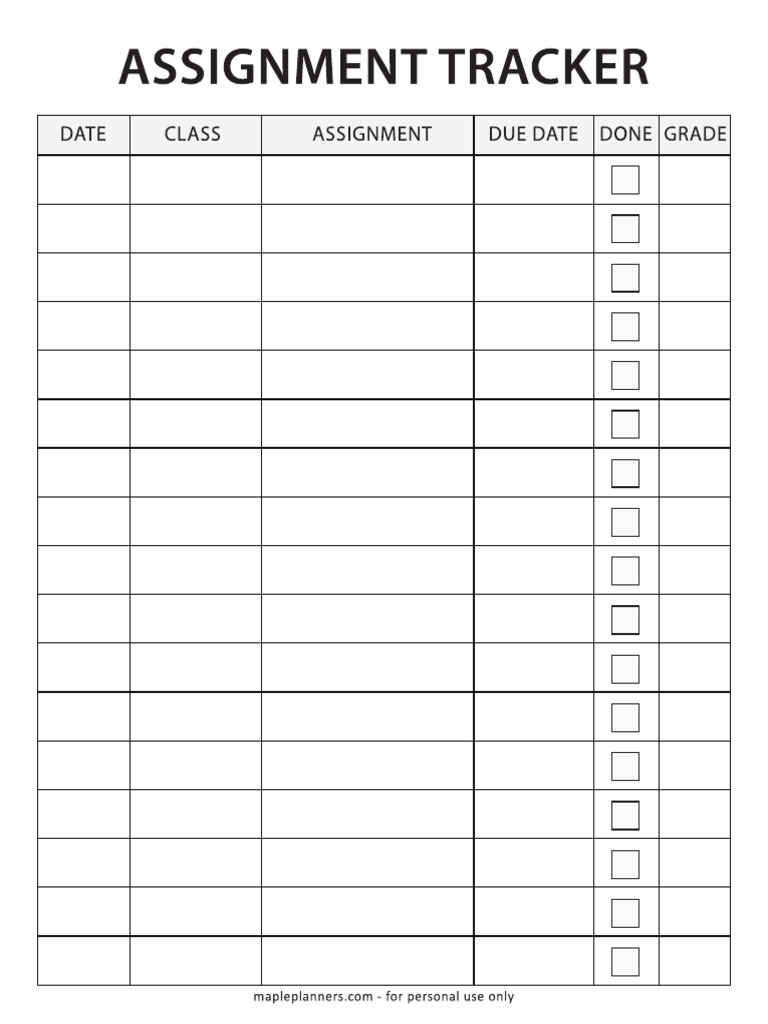 Assignment Tracker | PDF
