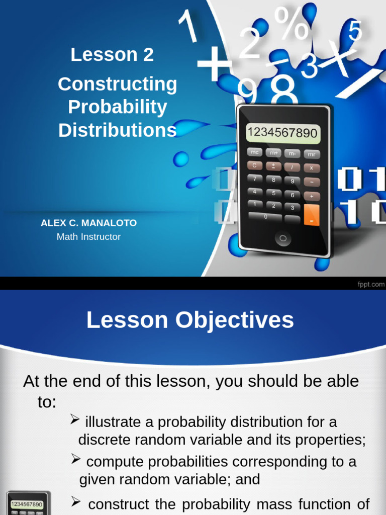 Lesson 2. Constructing Probability Distributions | PDF | Probability Distribution | Random Variable