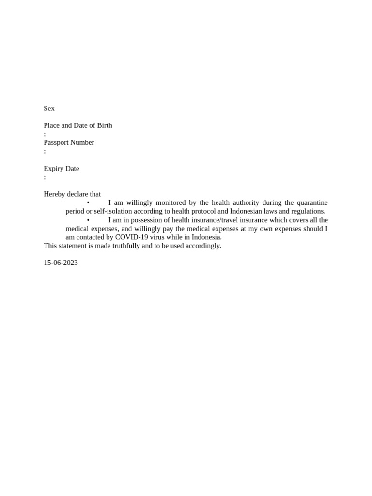 Visa Application Letter | PDF