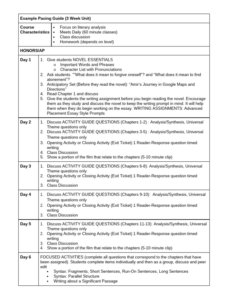 Example Pacing Guides 3 Levels | PDF | Multiple Choice | Essays