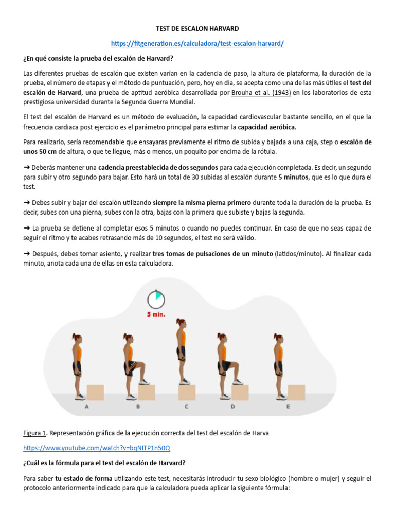 Test de Escalon Harvard | PDF | Salud y bienestar