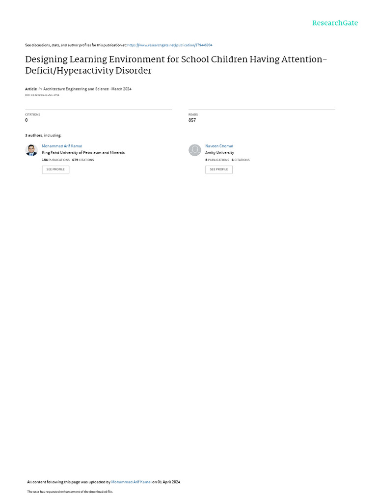 Designing Learning Environment For School Children Having Attention ...