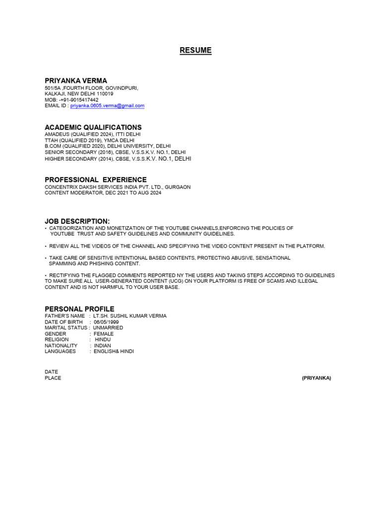Resume Edit 2024-1 | PDF | Social Science