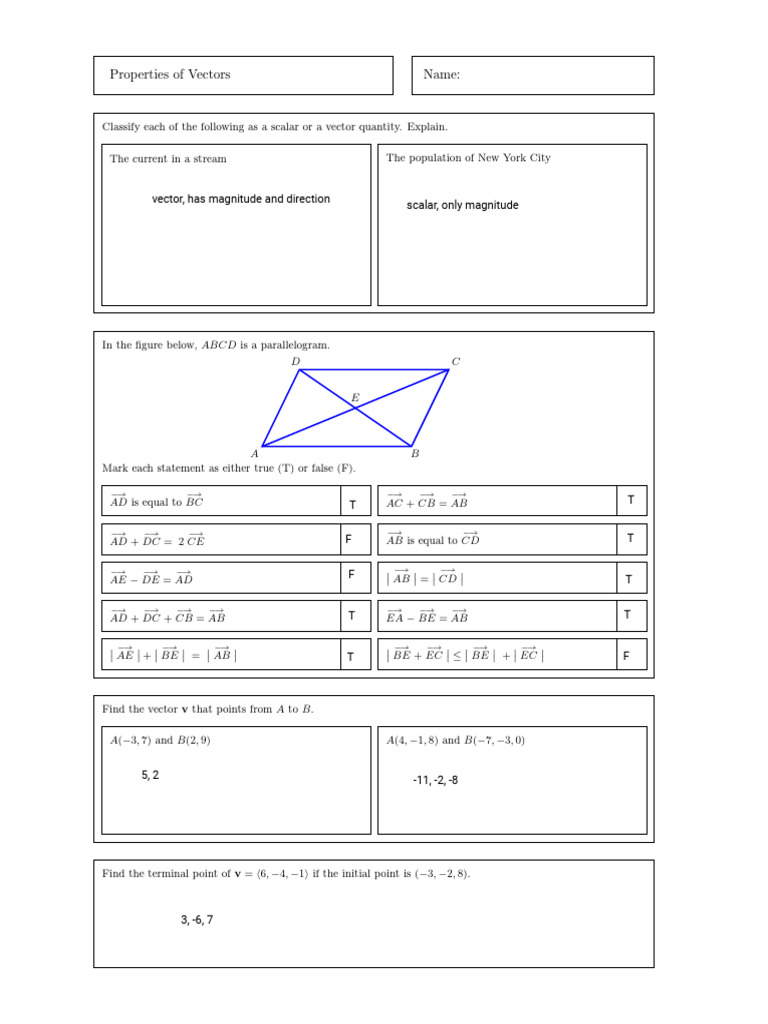 Vector Properties and Calculations Guide | PDF | Euclidean Vector | Euclid
