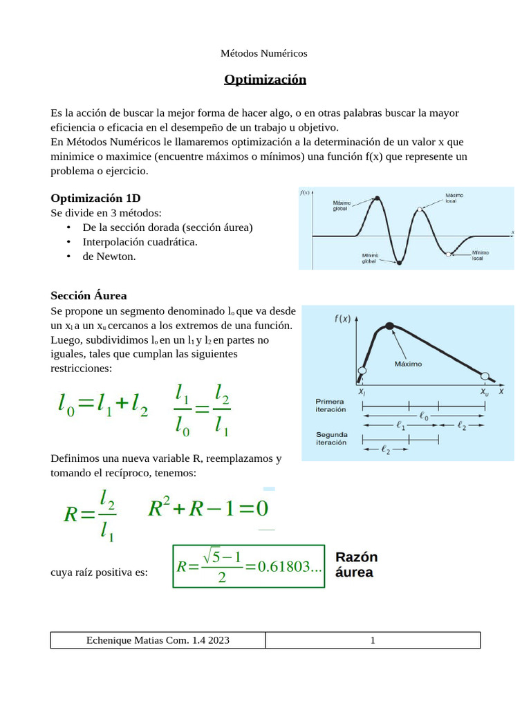 Resumen Optimizaciones | PDF | Optimización Matemática | Análisis numérico