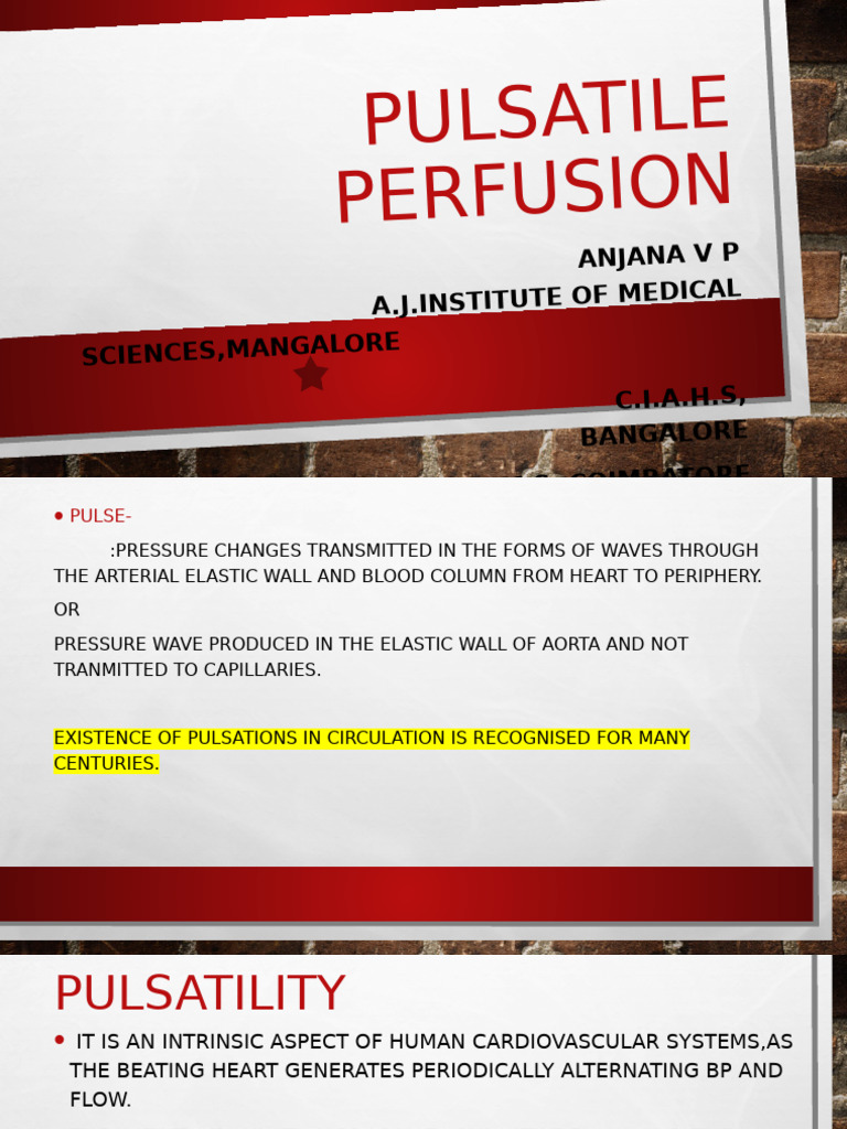 Pulsatile Perfusion | PDF | Kidney | Hemodynamics