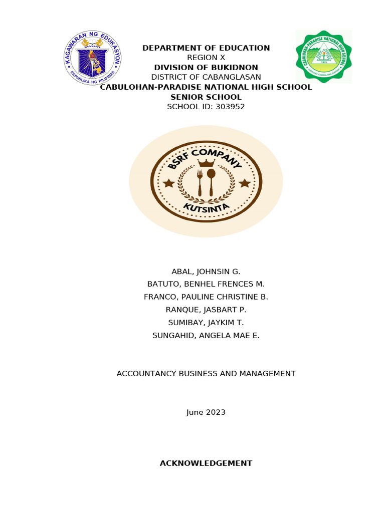 BSRF FINAL BUSINESS PLAN | PDF | Marketing | Entrepreneurship