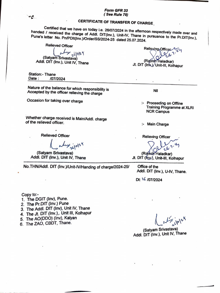 CTC Thane Charge | PDF