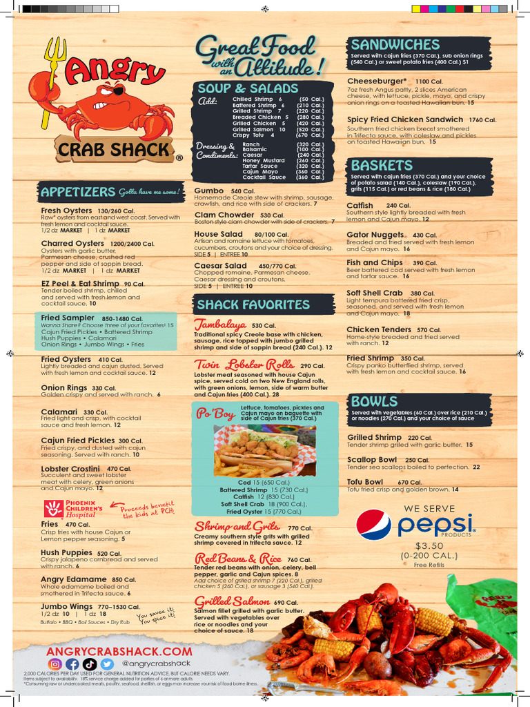 2023 01 Angry Crab Menu Update AZ Tucson | PDF | Cajun Cuisine ...