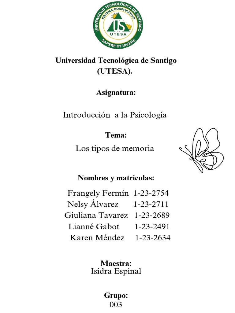 Tipos de Memoria | PDF | Memoria | Conceptos psicologicos