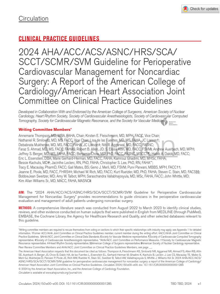 Thompson Et Al 2024 2024 Aha Acc Acs Asnc Hrs Sca SCCT SCMR SVM Guideline For Perioperative ...