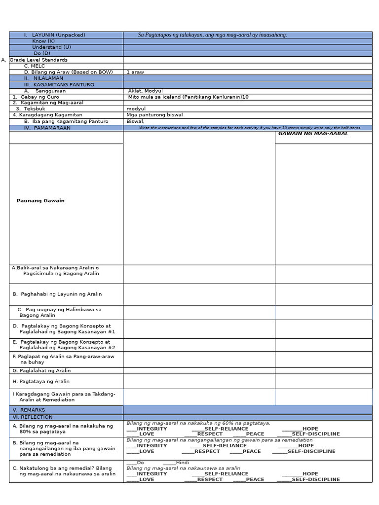 TEMPLATE | PDF | Learning | Pedagogy