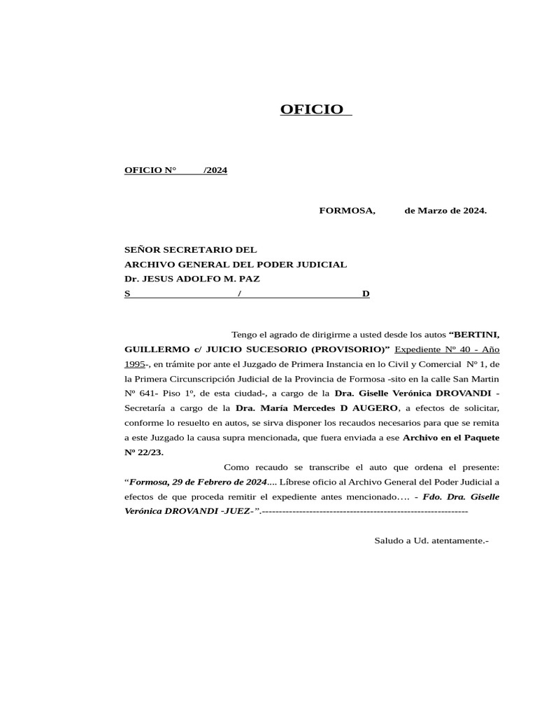OFICIO | PDF | Derecho
