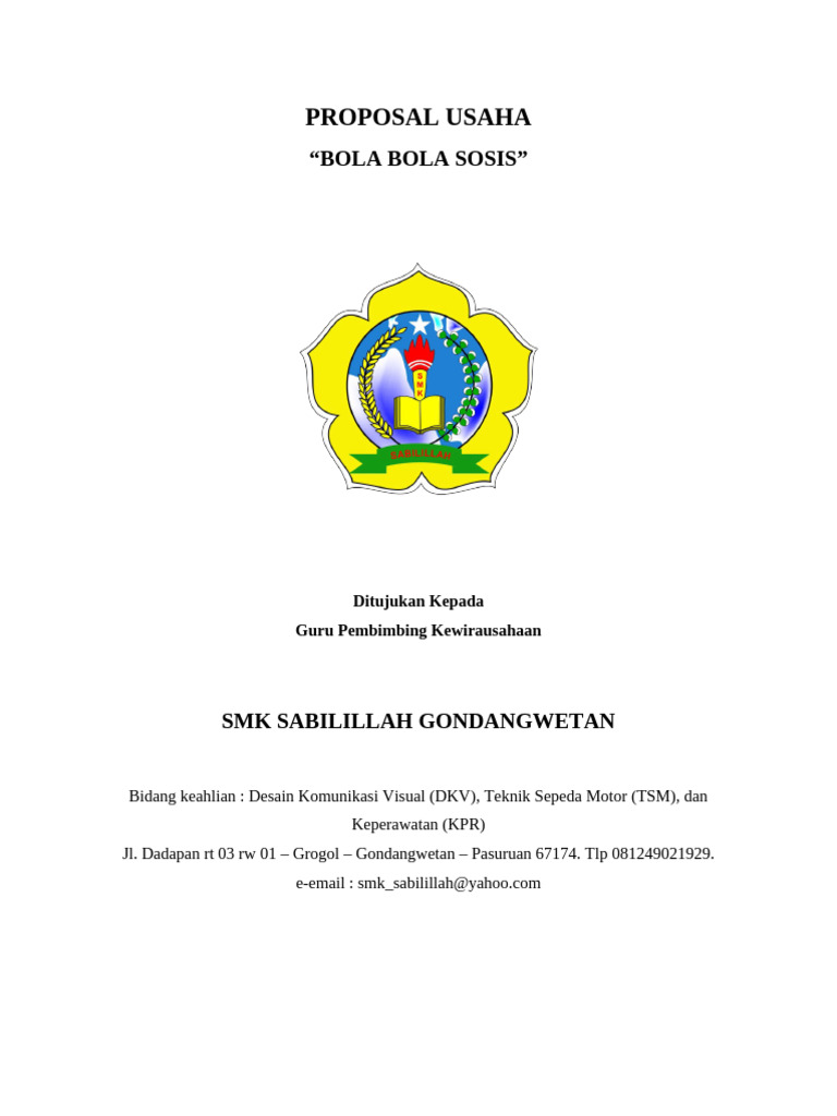 Proposal Usaha Milik Dina | PDF